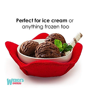 Webers Wonders Microwave Safe Bowl Holder - Heat Resistant Plate Hugger - Multipurpose Polyester Hand Protector from Hot Dishes - Carry Your Soup Rice Pasta Bowl with Our Dish Pads (2)