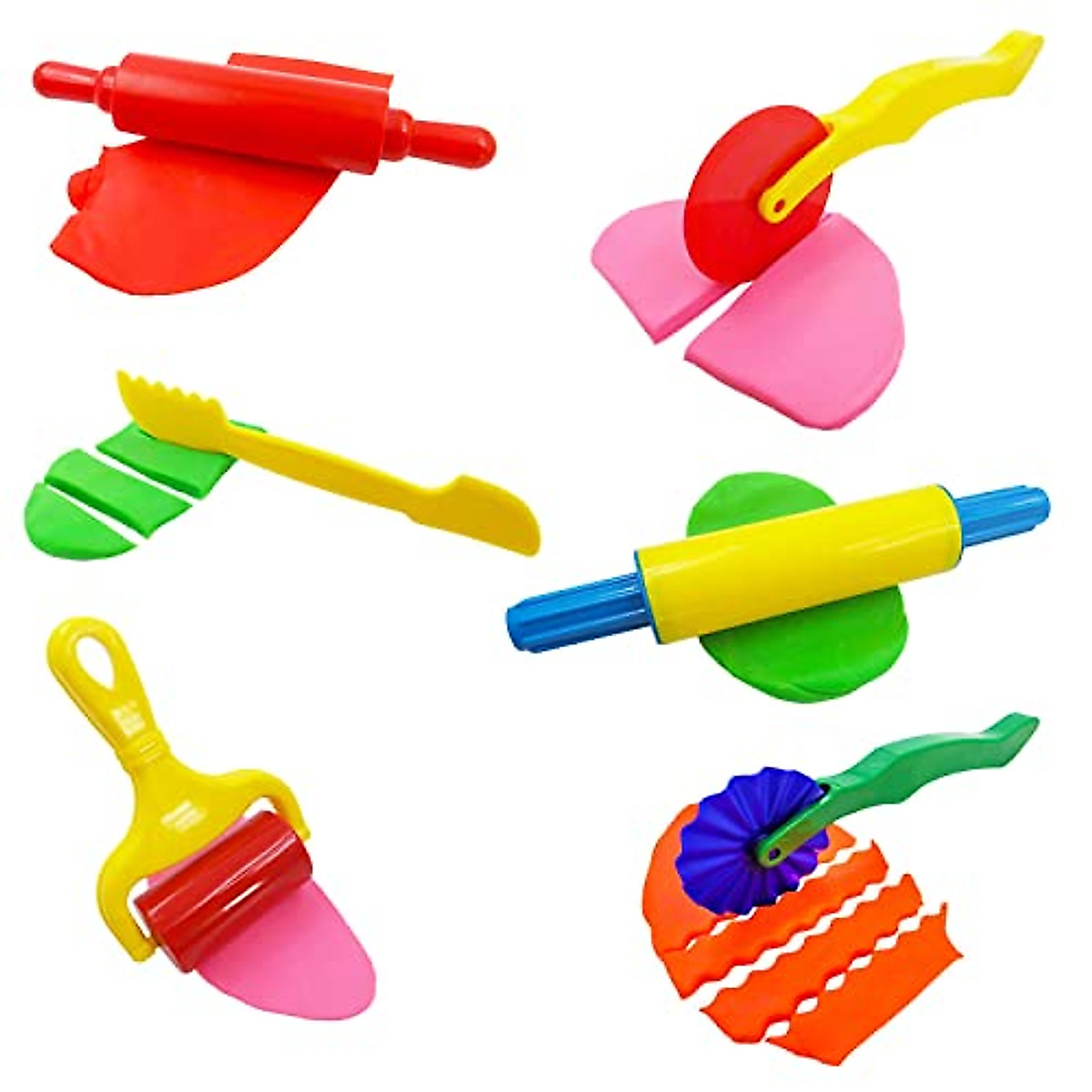 Dough Tools Set for Kids, Various Plastic Animal Molds, Rolling Pins, for Creative Dough Cutting, 44 Pieces