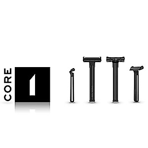 OneBlade Core Safety Razor for Fine Hair - Includes Stand & 10 Premium Japanese Feather Blade Refills - Introductory Level
