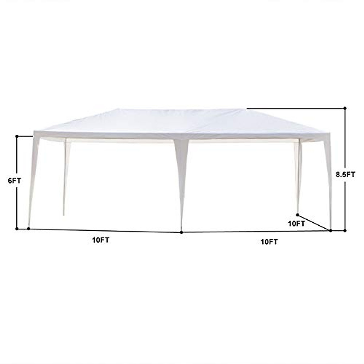 Outvita Outdoor Party Tent, Patio Wedding Gazebo Waterproof White Canopy with Sidewalls Party Wedding Tent Cater Events Pavilion Beach BBQ (10'x20')