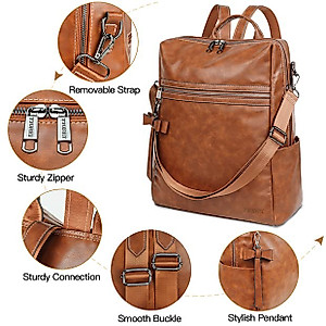 Ytonet Backpack Purse for Women, Fashion Leather Handbags for Travel - PU Convertible Bag Anti theft Womens Bookbags, Gifts for Her, Brown