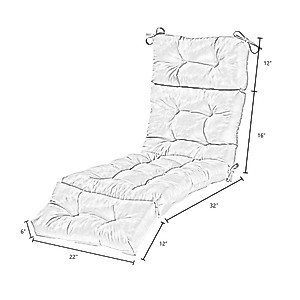 Greendale Home Fashions 72 x 22-inch Outdoor Chaise Lounge Cushion, 1 Count (Pack of 1), Blue