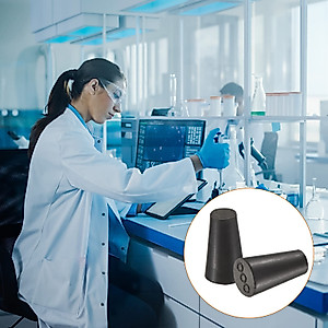 YOKIVE 10Pcs Rubber Stoppers, Tapered Plugs with High-Temperature Resistance | Protect Hole, Great for Lab Industry (Black, 8.2mm to 12.7mm)