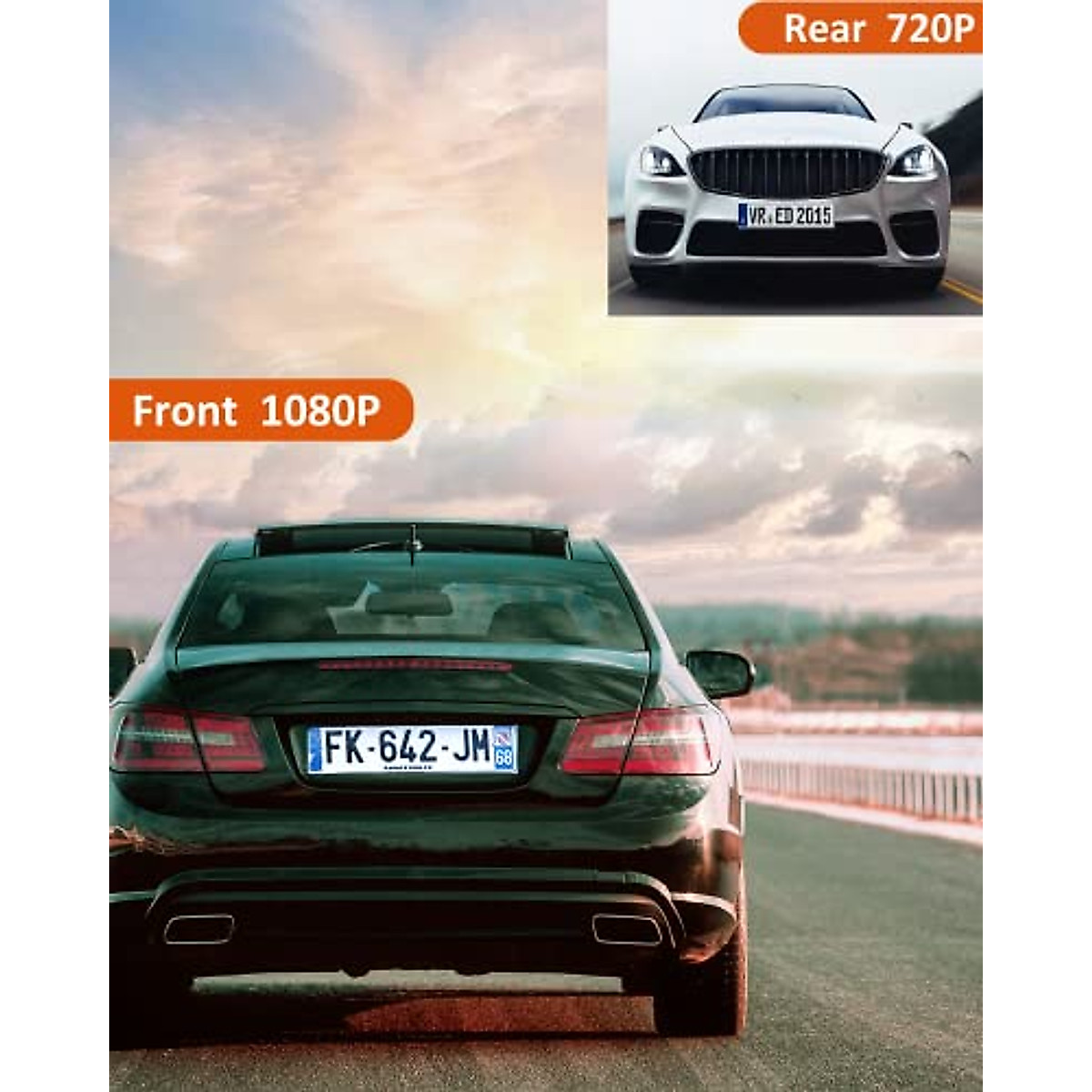 GMAIPOP Dash Cam Front and Rear, 1080P Dash Camera for Cars with SD Card, Dual Dashcams 3" IPS Screen, Dashboard Camera Recorder 170° Wide Angle,Accident Lock,Night Version,Motion Detection