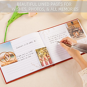 fusuu Elegant Linen Wedding Guest Book – 120 Pages for Wedding Reception, Bridal Shower, Baby Shower Guest Book – Beautiful Guestbook, Guest Sign in Book