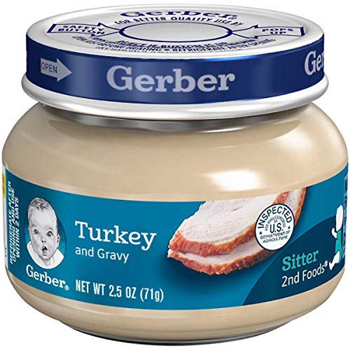 Gerber 2nd Foods 12 Total 2.5 Ounce Jars of Each Flavor (3 Turkey & Turkey Gravy, 3 Ham and Ham Gravy, 3 Chicken & Chicken Gravy, 3 Beef and Gravy)