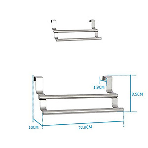 DOITOOL Towel Racks, Bathroom Double Towel Bar Stainless Steel Over The Door Towel Bar Brushed Towel Hanger Over Cabinet Kitchen Dish Towel Bar Rack