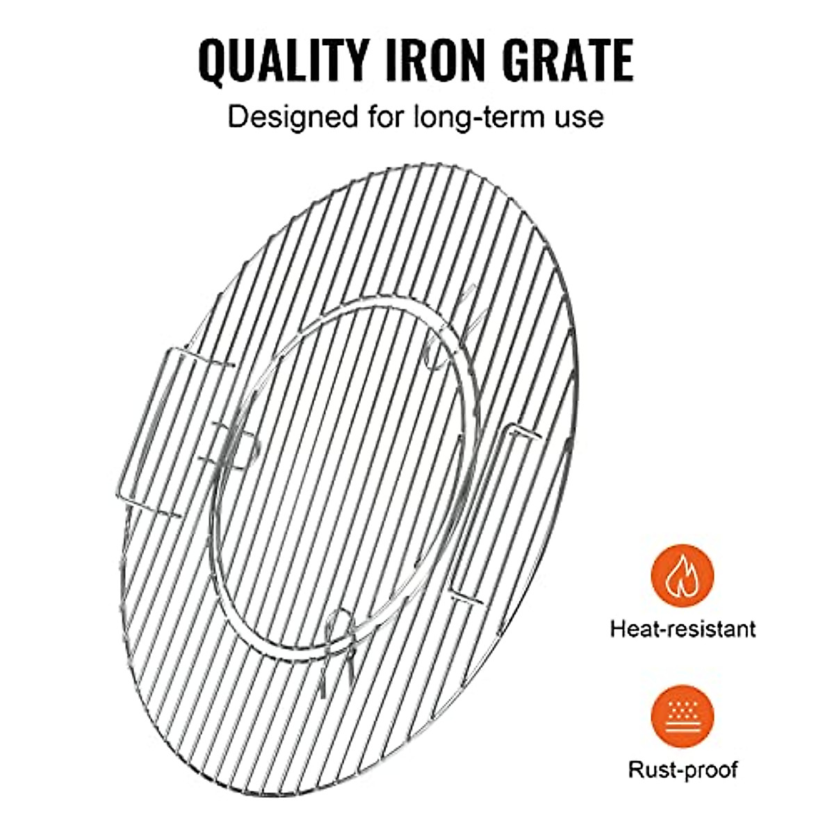 VEVOR 21 inch 22 inch, Round Grates Kettle Charcoal Grill Replacement Parts for Outdoor Cooking, Barbecue Camping, Picnic, Backyard, Silver