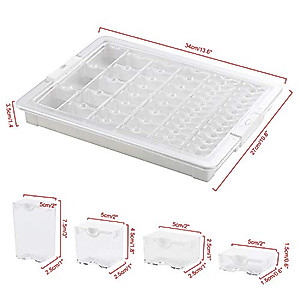 Diamond Bead Storage System, 50 Pcs Removable Clear Plastic Painting Drill Organizer with Snap Shut Lid for Nail Art Rhinestone Jewelry DIY Diamond Cross Stitch Tools and Other Small Items