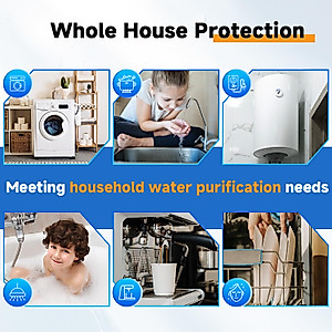 PUREPLUS Whole House Water Filter Housing, 10"x4.5" Universal Housing, Pre-Filtration System, 1" NPT