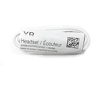 Samsung EHS64AVFWE 3.5mm Stereo Headset with Remote and Mic - Original OEM - Non-Retail Packaging - White (with Cleaning Cloth)