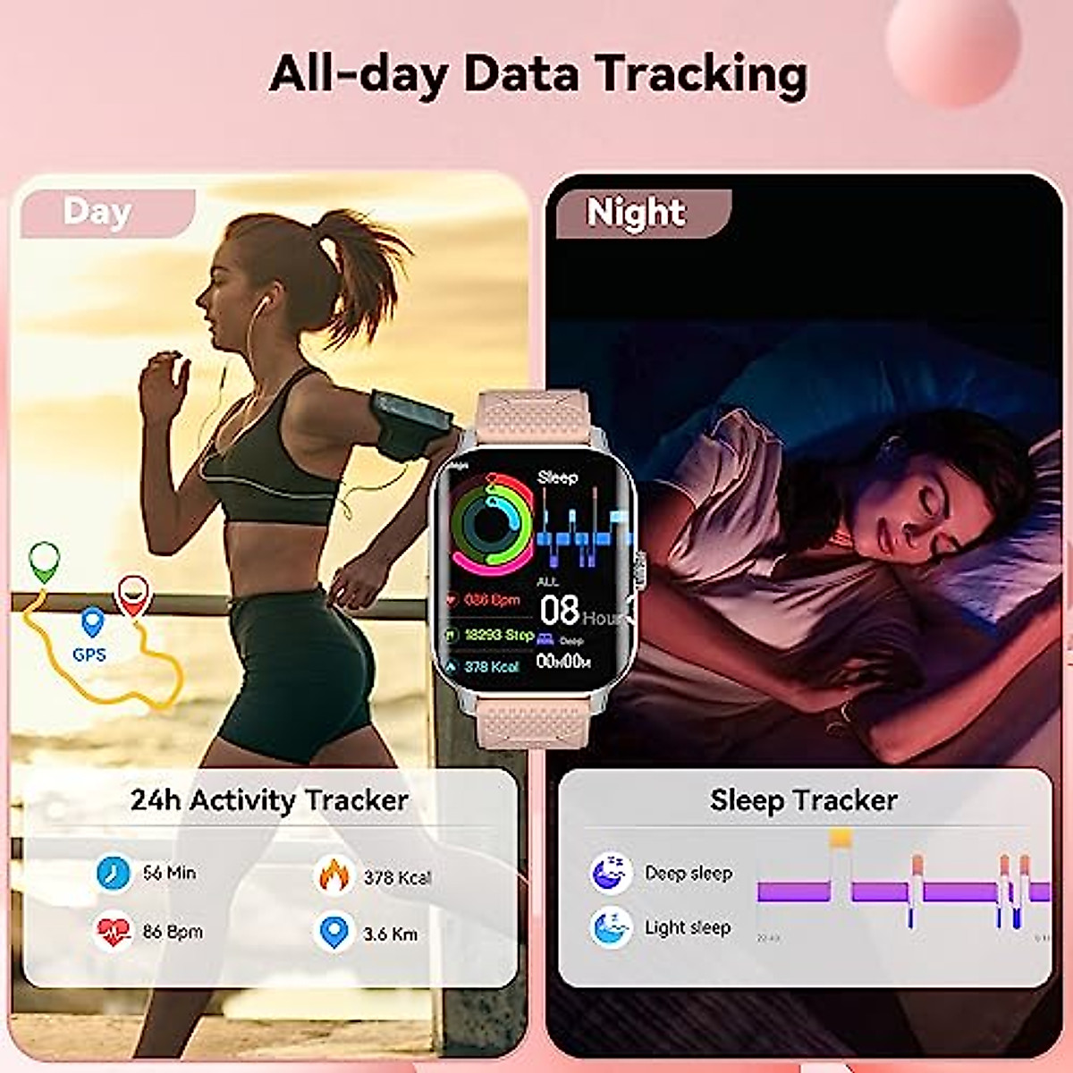 Womens Smart Watch with Blood Glucose Health Monitor, Answer/Make Call, Sleep/Activity Tracker, Touch Screen Bluetooth Watch for Android Phones iPhone, 100+ Sport Modes Fitness Watches for Women