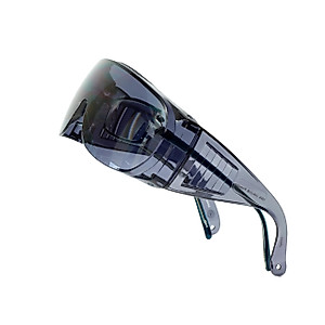 Calabria 1003 Fit Over Safety Glasses Fitover Prescription Eyewear Smoke Grey Men Women Large Wraparound Tinted Anti Scratch