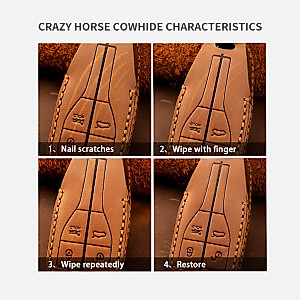 SANRILY Handmade Leather 7 Button Key Fob Cover for Hyundai ioniq 6 2023 Smart Key Keyless Full Protection Key Fob Case with Keychain Black