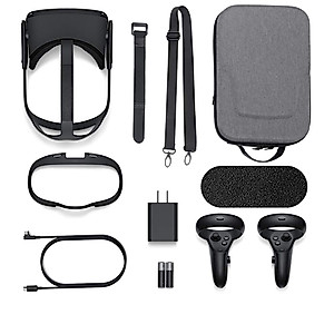 CrustPro Fashion Travel Case for Oculus Quest VR Gaming Headset and Controllers Accessories Waterproof Carrying Bag (Grey)