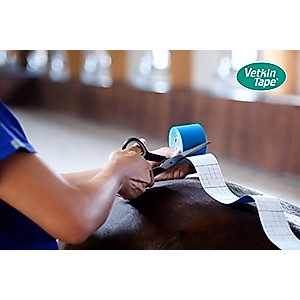 VETKIN VetkinTape® Veterinary Kinesiology Tape Blue | Kinesiology Tape for Horses & Dogs | Equine & Canine Kinesiotape | Latex Free and TÜV Quality Mark Certified Ktape | 1.2 inch | Pack of 2 Rolls