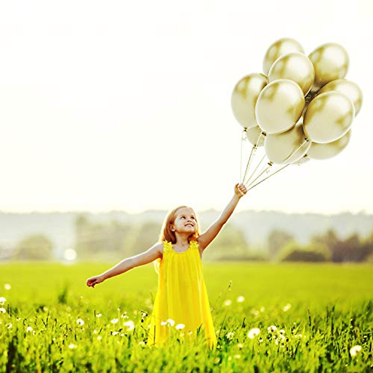 HDLJD Gold Balloons, 12 Inch Gold Metallic Latex Balloons for Happy Birthday Baby Showers Bridal Shower Wedding Party Decorations - 50PCS