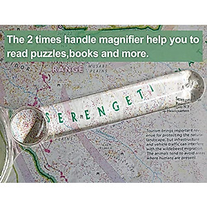 Staoptics 3 IN1 Magnifying Glass 3X 2X 10X Transparent Handheld Magnifier for Kids Seniors Reading Small Prints &Low Vision Macular Degeneration