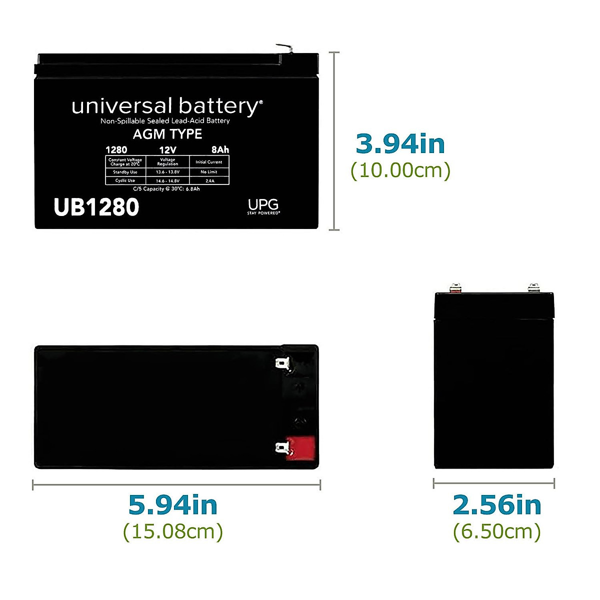 UB1280 12V 8AH SLA Battery Replacement for APC UPS - RBC12 Battery