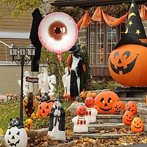 Halloween Eyeball Balloons Halloween Inflatable Eyeball Pumpkin Round Eyeball Foil Balloons Halloween Foil Balloons Halloween Decorations Loud House Birthday Decorations (A, One Size)