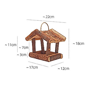 LXING Bird feeders for Outdoors Hanging Crude Wood Outdoor Bird Feeder,Wild Bird Feeder Ideal Gift for Nature Bird Love for Garden Yard Decoration