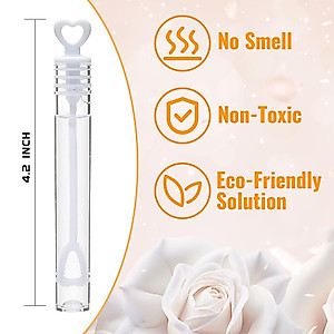GIFTEXPRESS 96 pcs 4.2" White Heart Bubble Wands, Party Favors for Weddings Supplies, Valentine's Day, Party and Anniversaries (96 Pack)