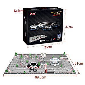 AGM MASTECH Mini Deluxe Block Building N Slot car Race Set GD-12 at 1:87 Scale