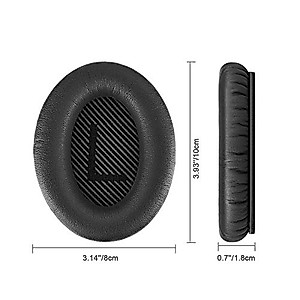 ELZO Headphones Replacement Pads for Bose, Professional Ear Pads for Bose Headphones QC2/QC15/QC25/QC35/QC35II/QC45/AE2/AE2i/AE2w/SoundTrure/SoundLink Complete with 2 Install Stick(Black)…