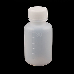 GDGY 50pcs 30ml 1oz PE Plastic Empty Small Mouth Graduated Lab Chemical Container Reagent Bottle Sample Sealing Liquid Medicine Bottle (50pcs 30ml, 1)