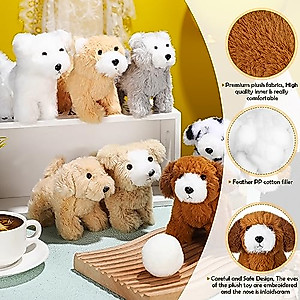 8 Pieces Plush Pets 5 Inch Stuffed Animals Bulk Assorted Cute Stuffed Pet Animal Plush Toys Small Plush Animals for Kids Halloween School Classroom Animal Themed Party Supplies Decors (Standing Dog)