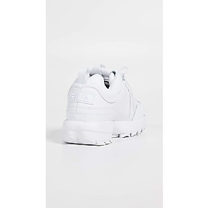 Fila Women's Disruptor Ii Premium Comfortable Sneakers, White/White/White, 6.5