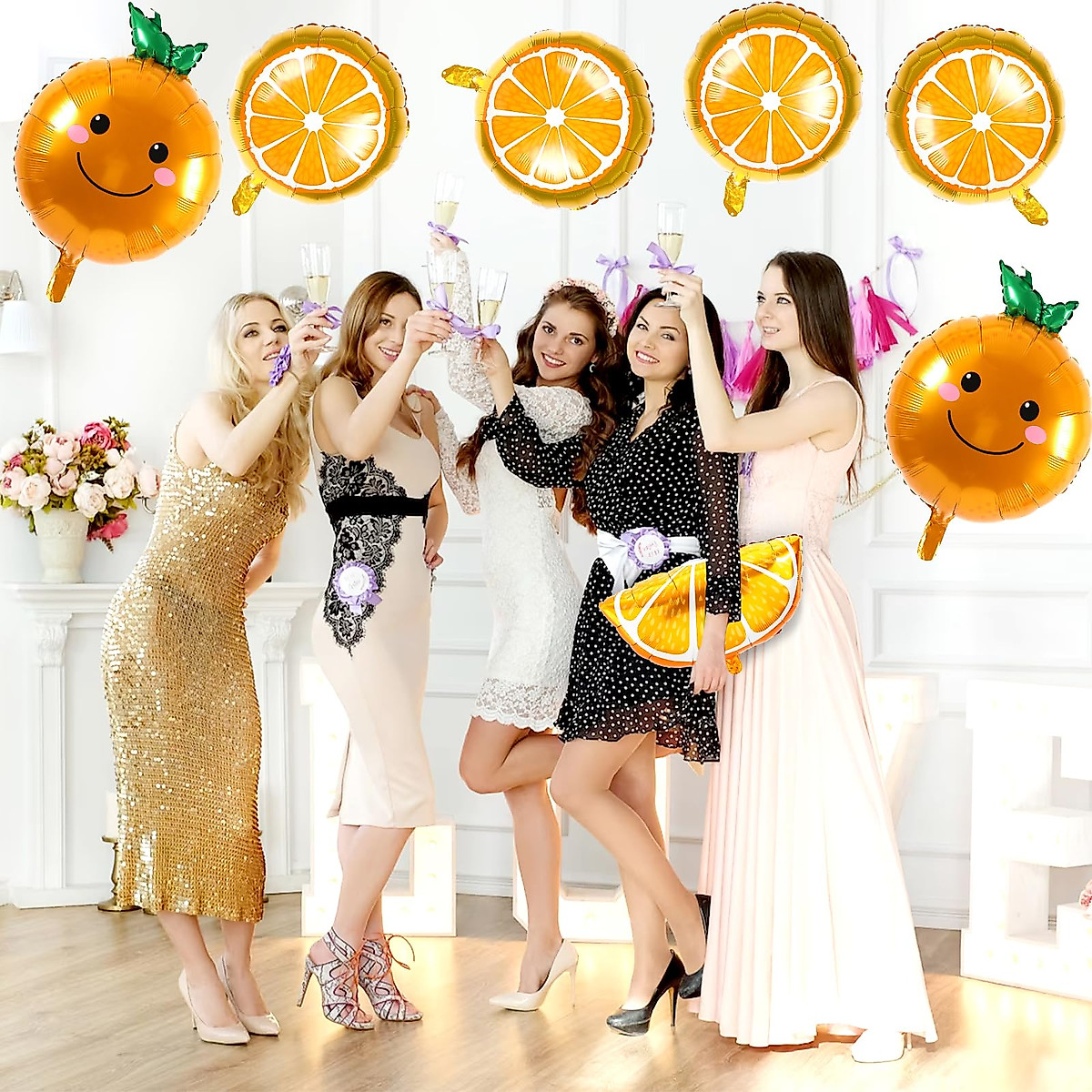 10Pcs Orange Citrus Foil Balloon, Cartoon Fruit Decorations Balloon, Orange Balloons Decorations, Little Cutie Baby Shower Balloons, Foil Balloon Cartoon Fruit Aluminum Foil Balloons Party Decor