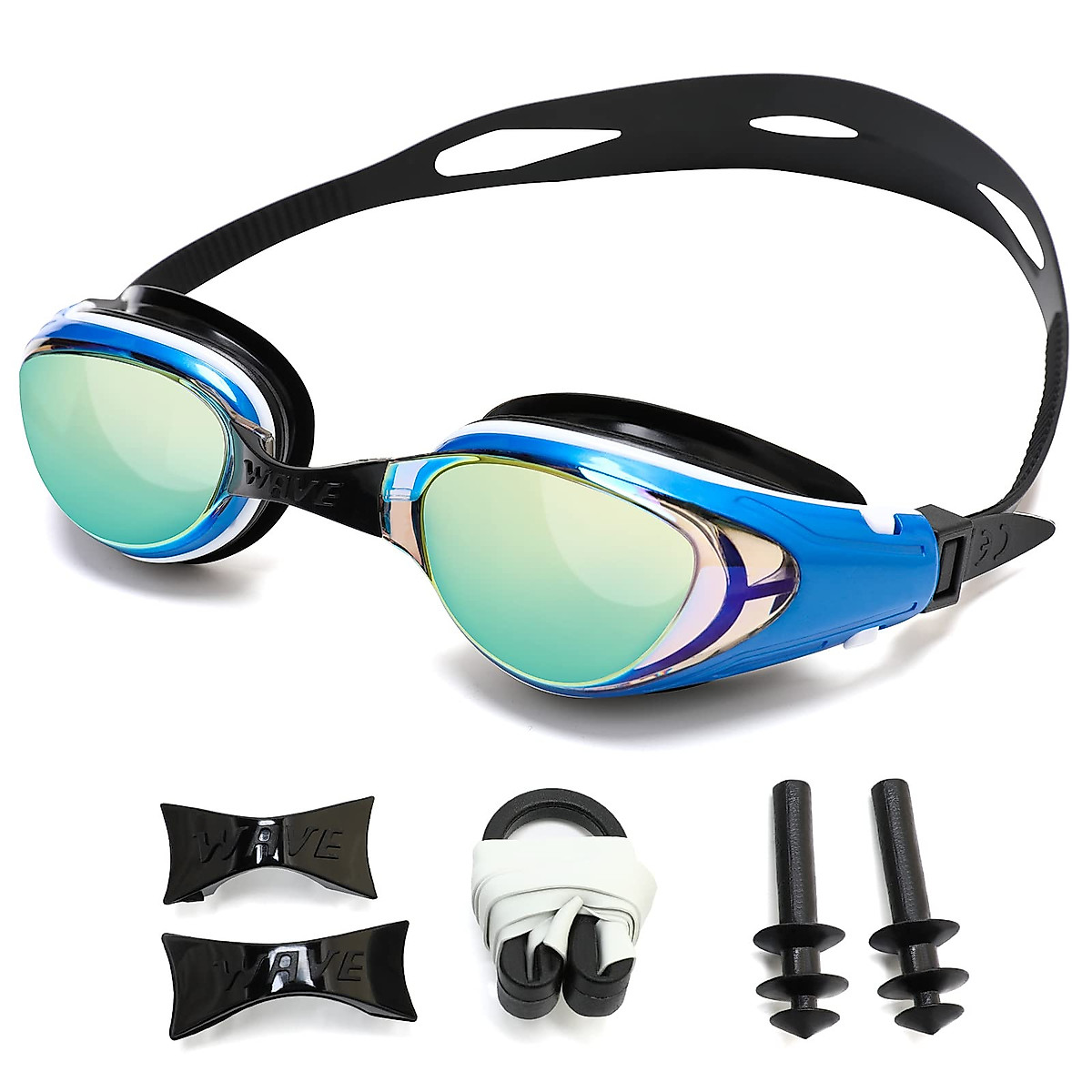 Nearsighted Swim Goggles, Shortsighted Optical Swimming Goggles No Leaking Anti Fog UV Protection for Adult Men Women