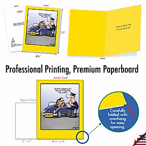 NobleWorks - 1 Large Happy Birthday Card with Envelope (8.5 x 11 Inch) - Funny Cartoon Humor (Buyer Discretion Advised) - I'm Sexy J8312BDG