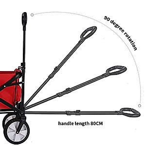 ZHYH Portable Utility Wagon Home Garden Wagon Cart with Storage Basket Folding Cart Camping Cart Outdoor Wagon 4 Wheels Beach Trolley (Color : White-Dinosaur Doodle4)