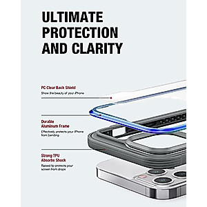 RAPTIC Shield for iPhone 13 Pro Max Case, Shockproof Protective Clear Case, Military 10ft Drop Tested, Durable Aluminum Frame, Anti-Yellowing Technology Case for iPhone 13 Pro Max, Iridescent