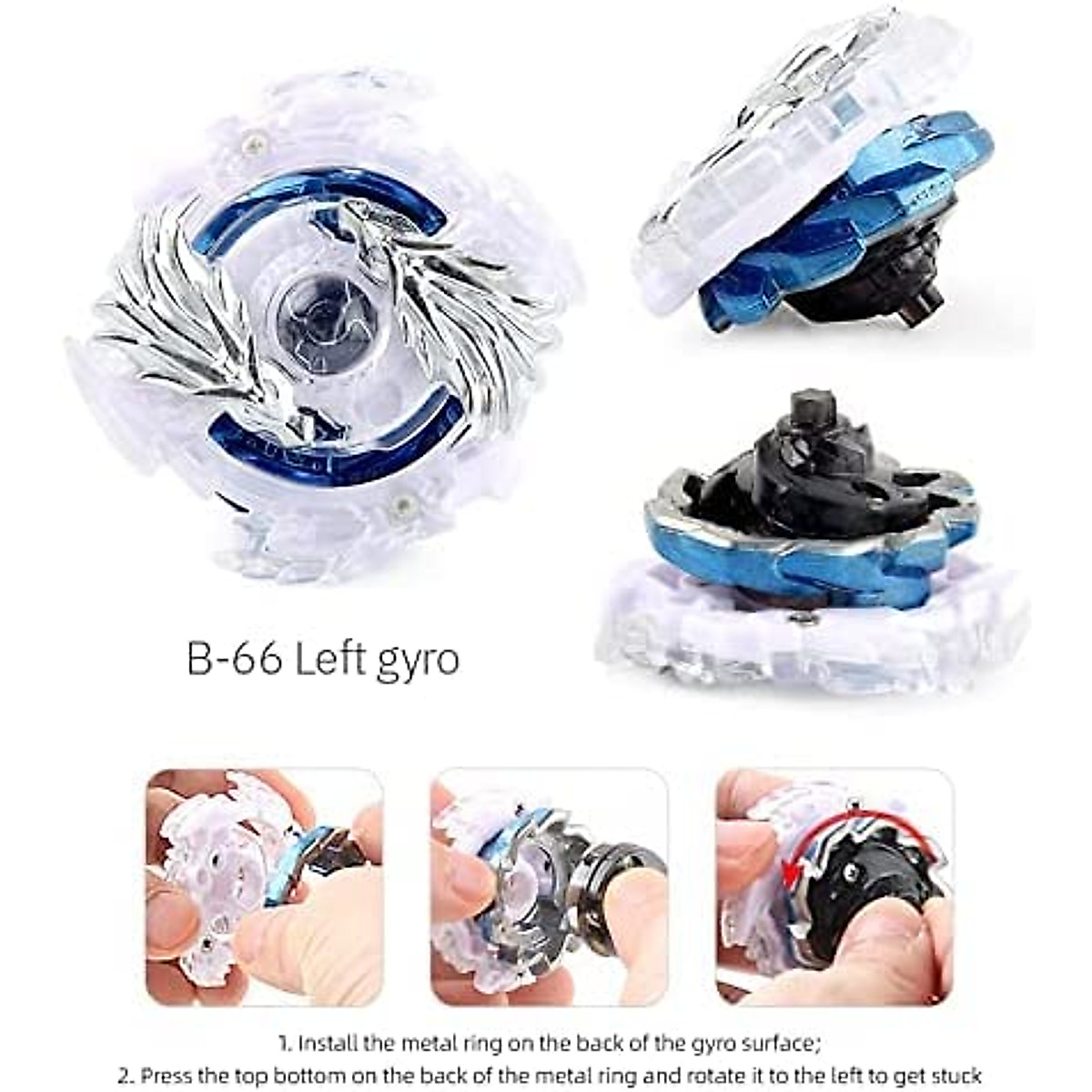 OBEST Bey Battling Gyro Tops Burst with Launchers and Stadium Arena, 4 Spinning Tops + 2 Launchers + 1 Arena