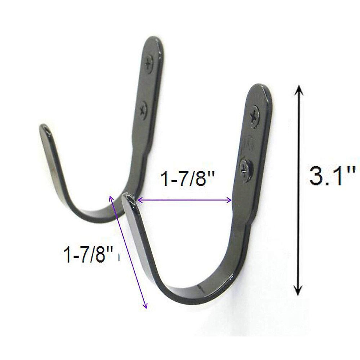 AUXPhome Wall Mount Laundry Rooms Ironing Board Hook Holder Storage White/Black Organizer Display Racks/Wall-Mounted Iron Rest Hanging Ironing Board Holder - Durable Steel - Black