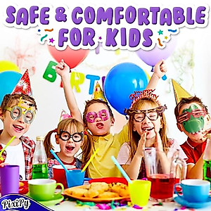 PixiPy Funny Paperboard Photo Booth Props Glasses - 30 pc - Hawaiian Party Accessories for Adults & Kids - Fun Novelty Party Favor Supplies for Birthdays, Luau, Fiesta - Party Supply Decorations