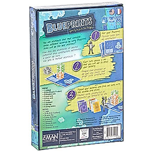 Blueprints Board Game - Architectural Strategy Game for Building Marvels with Wood, Glass, Stone, and More! Family Game for Kids & Adults, Ages 13+, 2-4 Players, 30 Min Playtime, Made by Z-Man Games