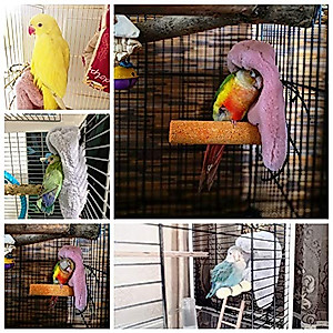 QBLEEV Cozy Corner Fleece Bird Blanket，Parrot Cage Snuggle Hut Cuddle Nest Hanging Toy，Small Animals Shelter Covers Plush Bedding for Parakeet Cockatiel Lovebirds Pigeon Eclectus