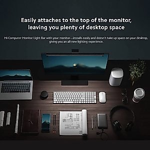 Xiaomi Mi Computer Monitor Light Bar - Wireless Control, Easy Installation, Extra Computer Lighting w/o Taking Desktop Space