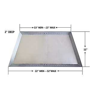 Rundetian Expandable Fireplace Tray, Galvanized Steel Adjustable Ember Holder Fireplace Pan for Collecting Ash, Silver Color(Fireplace Log Grate Not Included) FT2232