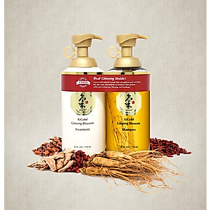 Daeng Gi Meo Ri - Ki Gold Ginseng Blossom Shampoo & Treatment Set, Real Ginseng Inside, Herbal Shampoo, Hair Growth, Preventing Hair Loss, 710ml each