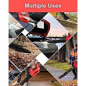 Vpment 460CFM 117MPH 18V Electric Cordless Leaf Blower-6 Adjustable Speeds，4.0 Ah Battery（Charger Included）