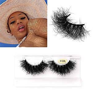 Fluffy Mink Lashes viEYEve False Eyelashes Natural Real Mink Lashes Fluffy Long 5D Dramatic Eyelashes for Women Full Lashes Durable Reusable Mink Eyelashes Messy Bomb Eyelashes 1 pair