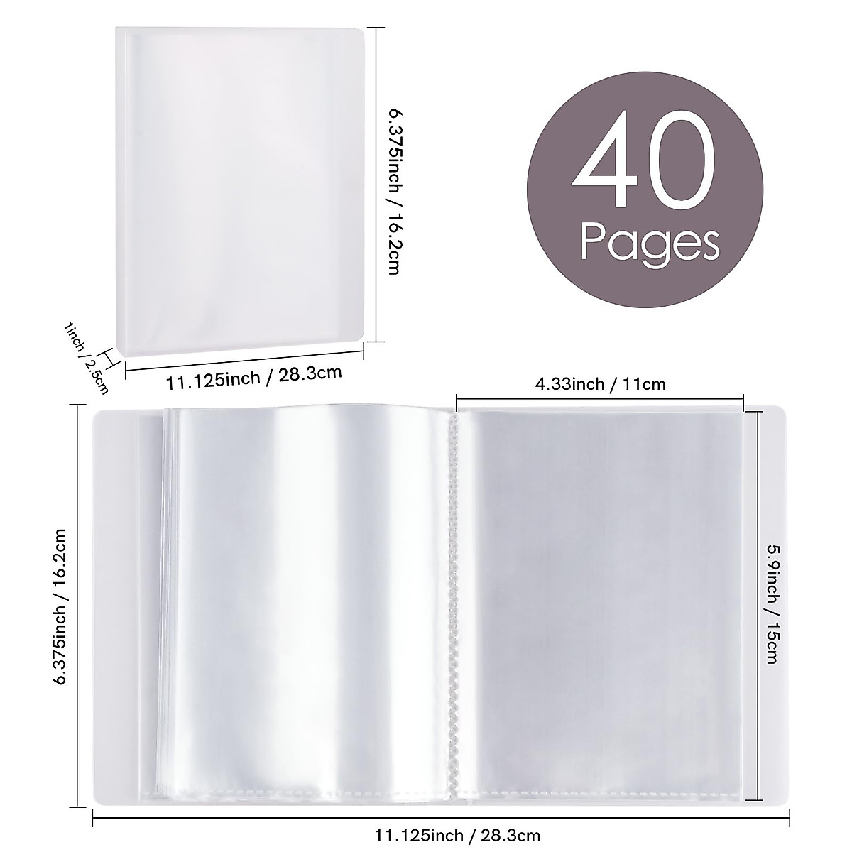 40 Pages A6 Clear Stamps Storage Embossing Folder Storage Photo Storage Album Seal Bags Storage Keeper Cards Folder Storage Bag for DIY Scrapbooking Arts Crafts Collecting Bags