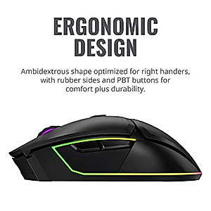 Cooler Master MM831 Gaming Mouse with 32000 DPI adjustable via software, 2.4GHz and Bluetooth Wireless, PBT Buttons, and Qi Charging Support