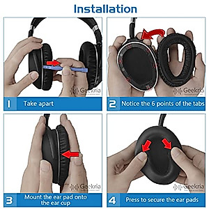 Geekria PRO Extra Thick Replacement Ear Pads for Sennheiser PXC 550 PXC 550-II Wireless MB 660 Series Headphones Ear Cushions, Headset Earpad, Ear Cups Repair Parts (Black/Extra Thick)