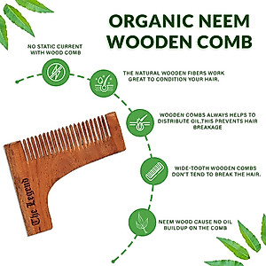 The Legend Organic Pure Neem Wood Comb (Beard Shaper)